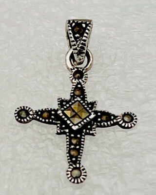 New 925 Sterling Silver Thailand Marcasite Cross Pendant | eBay