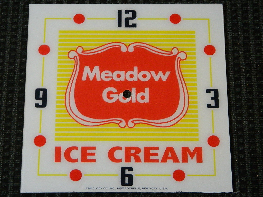 *NEW*15" SQUARE MEADOW GOLD ICE CREAM GLASS FACE FOR PAM CLOCK | eBay