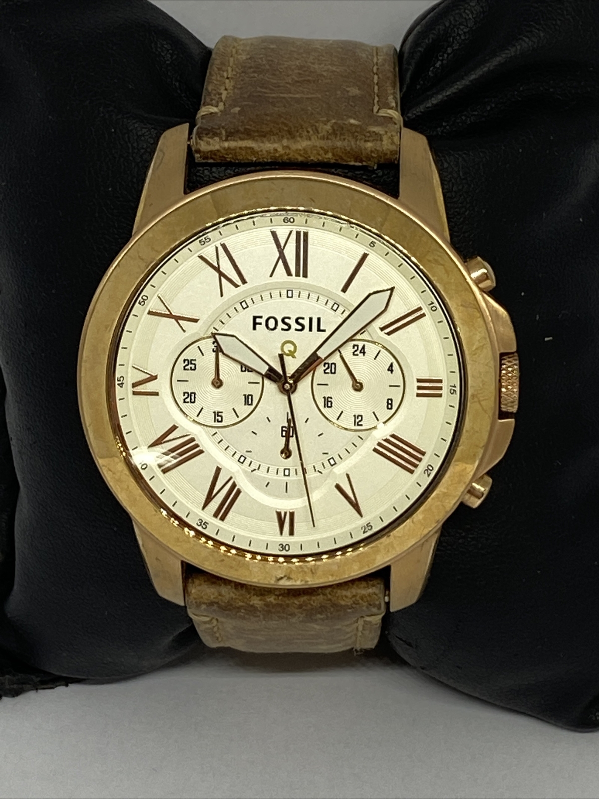Fossil+Q+NDW1+Smartwatch+Roman+Numerals+Brown+Leather+Band+44mm+Tracker ...