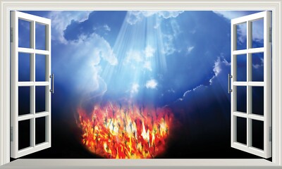 Heaven or Hell Magic Window Wall Art Self Adhesive Sticker Decal Print ...