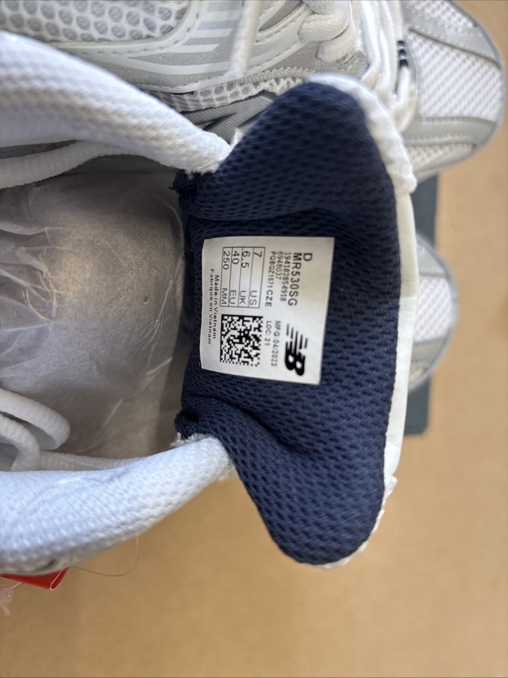 New Balance White Silver Mesh trainers Men UK Size 7 | eBay UK