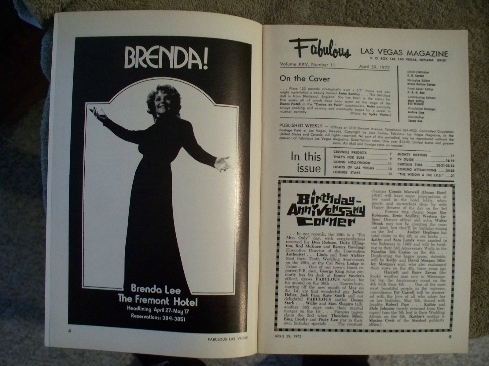 Fabulous Las Vegas Magazine Brenda Lee Debbie Reynolds Anita Bentley 4 ...