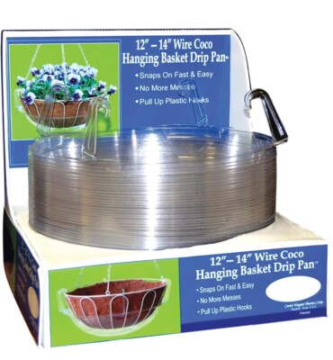 CWP HB-1150S Clear Plastic Round Hanging Basket Drip Pan 10 in. (Pack ...
