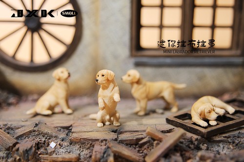 JXK Small Mini Labrador Retriever Figure Model Scene Accessories Xmas ...