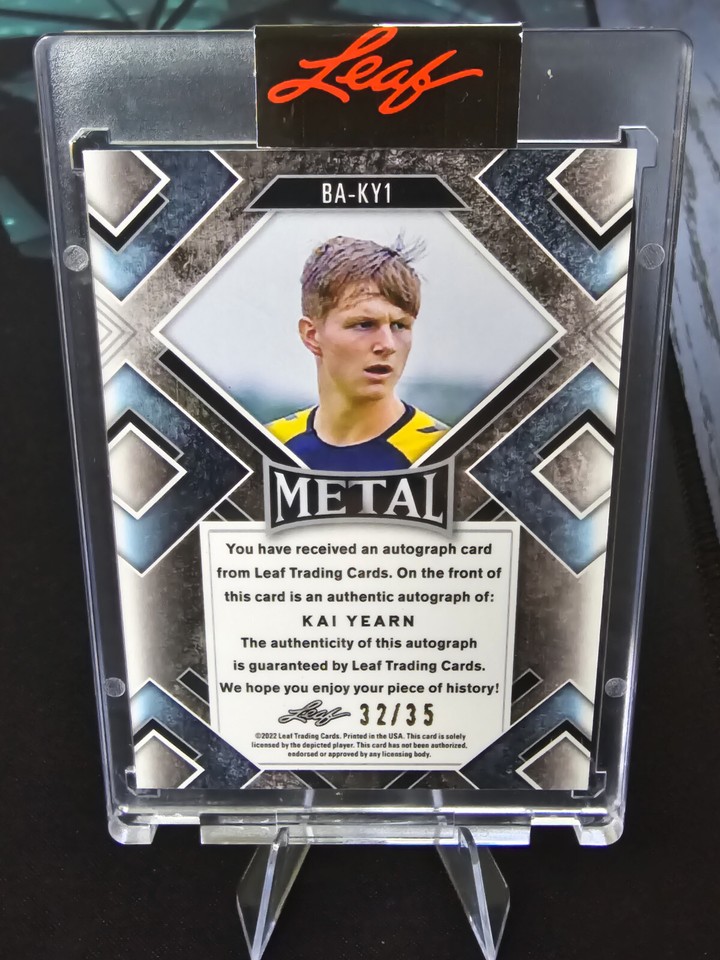 2022 Leaf Metal Soccer KAI YEARN AUTO Autograph Prizm #/35 Rookie Card ...