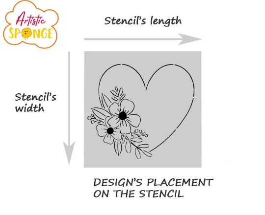 Heart Flowers Love BIG SIZES Reusable Stencil Art Wedding Celebration ...