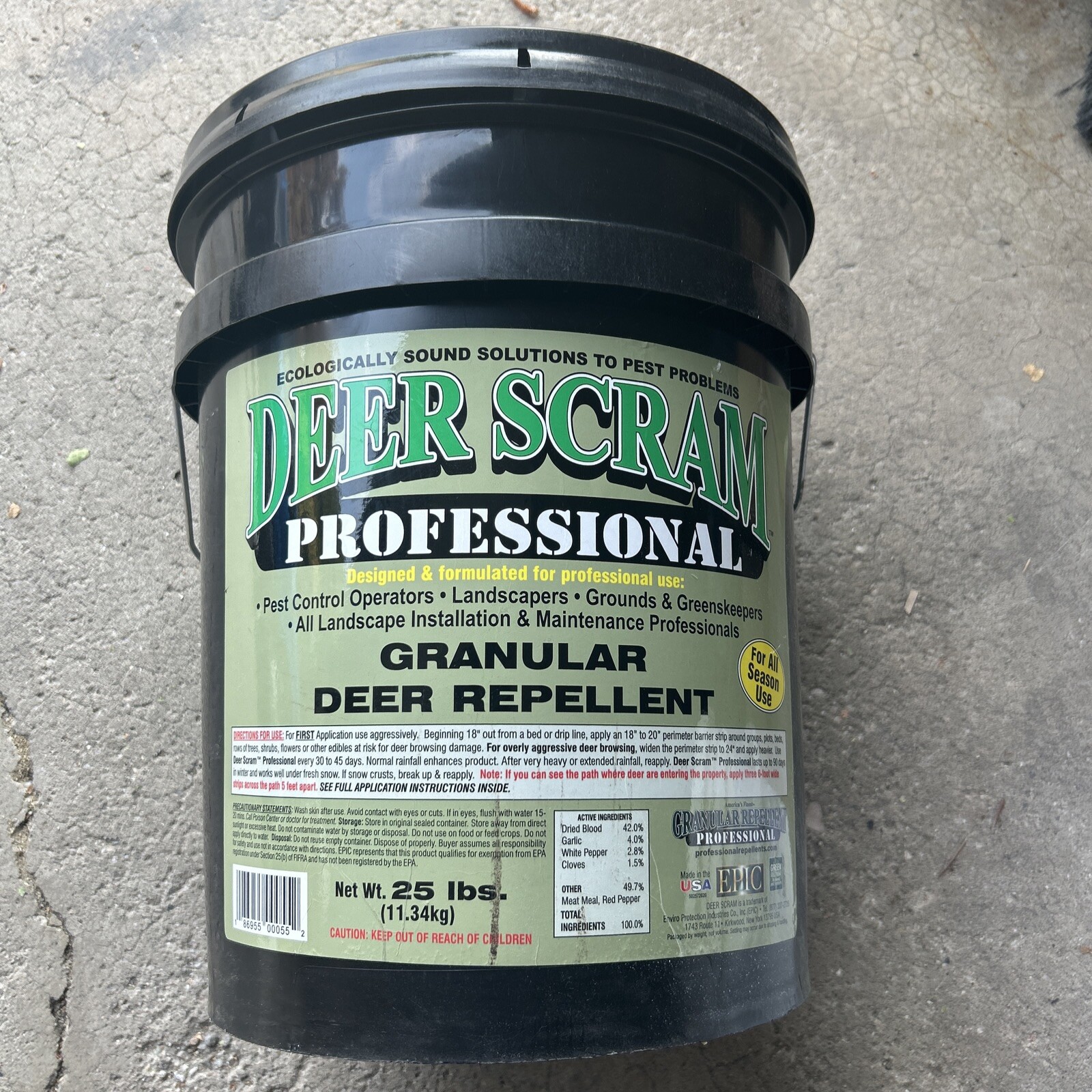 EPIC 1025 Deer Scram Granular Black Pail, 25 Pounds | eBay