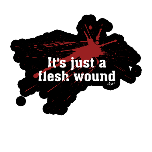 2 x Large Car Stickers its just a flesh wound Decal Bumper Laptop ...