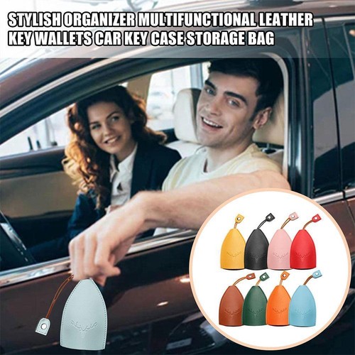 PU Leather Pull Out Cute Large Capacity Car Key Case AU Keychain Crea ...