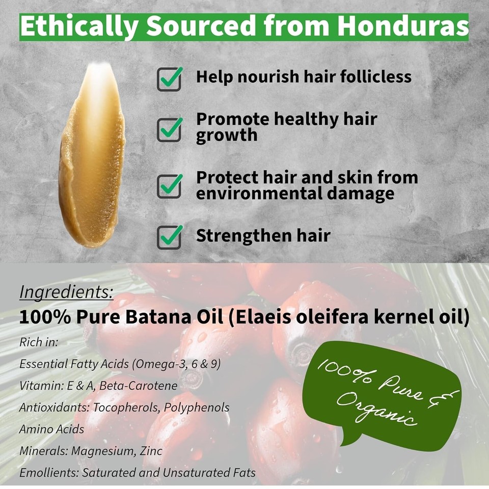 Botana Oil Hair Growth Batana Oil for Hair Growth Dr Sebi Organic,100 ...