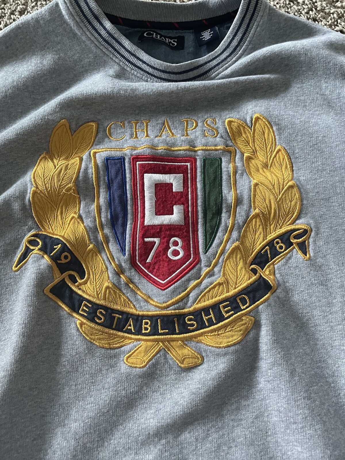 Small Chaps Full Print Logo Sweater - Gem