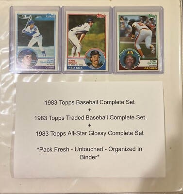 1983 Topps Baseball Complete Set, W/ Traded Complete Set + All Star ...