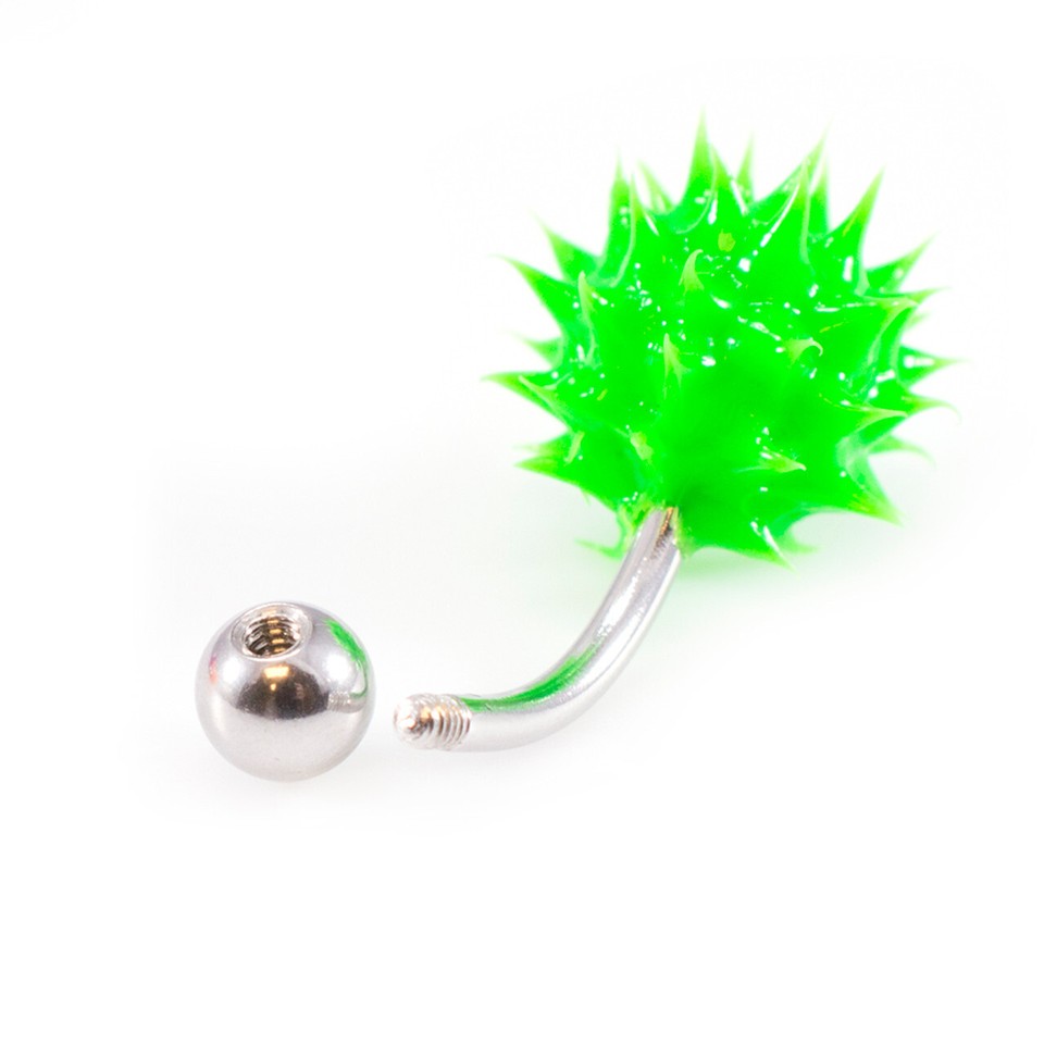 5 Pack 14G Belly Button Navel Rings Silicone Bottom Balls 10mm Surgical ...