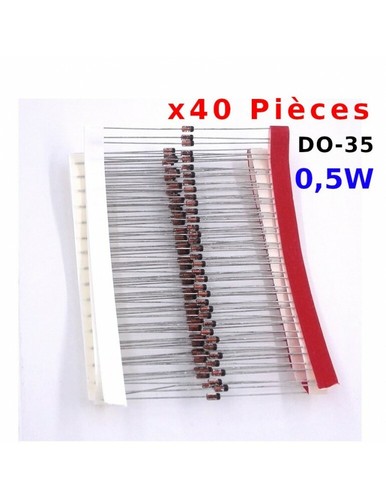 X40 Pcs Diode Zener do-35, Série BZX55C 10V, BZX55C10V 0,5W 500mW 7258C ...