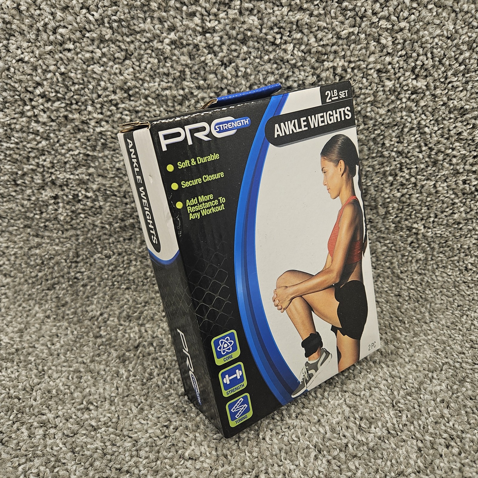 Pro Strength 2 lb Ankle Weights Set Adjustable Resistance for Workouts