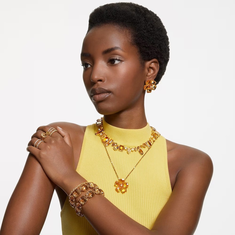 Swarovski Vittore Ring, Round Cut, White, Gold-Tone Plated 5655703 ...