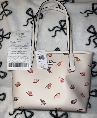 Coach CV269 Snail Print Small City Tote Shoulder Bag Shopper Handbag ...