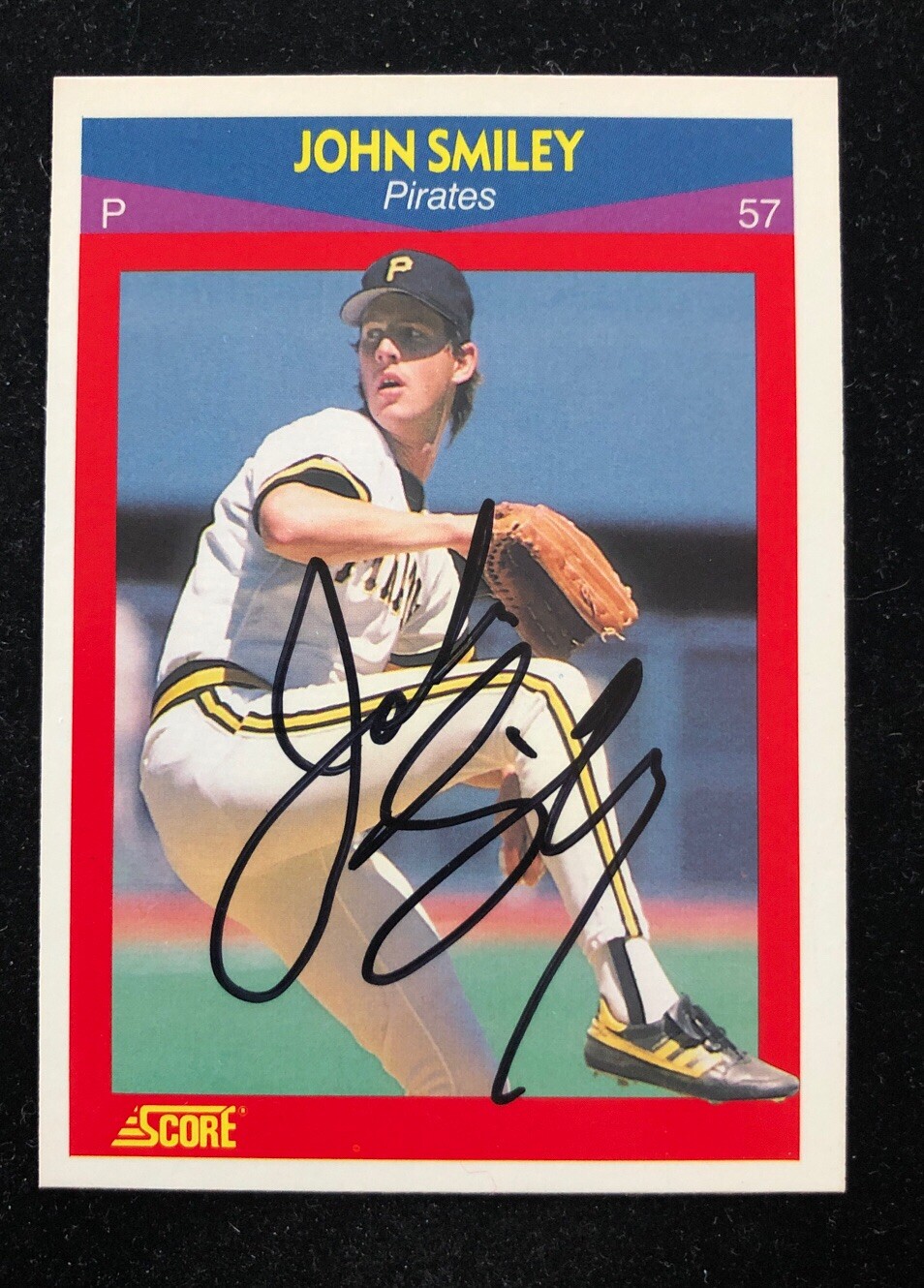 JOHN SMILEY 1990 SCORE AUTOGRAPHED SIGNED AUTO BASEBALL CARD 65 PIRATES ...