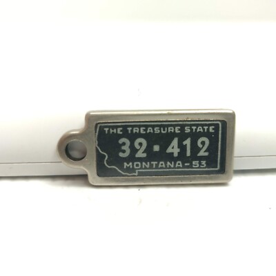 RARE VTG Disabled Veterans Mini License Plate Key Chain Ring MONTANA ...