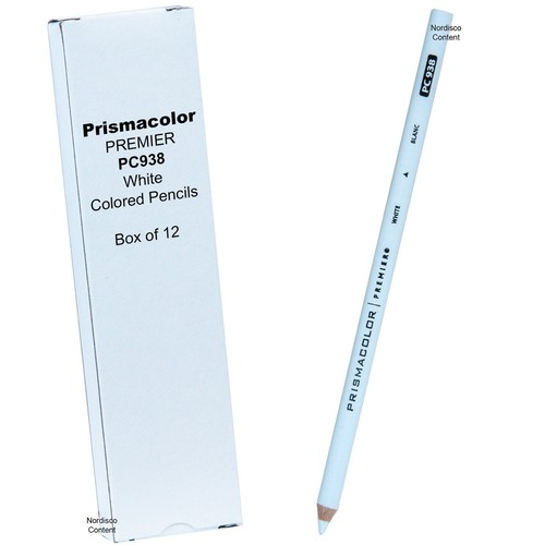 Prismacolor Premier PC938 (3365) White Colored Pencils, Box of 12 ...