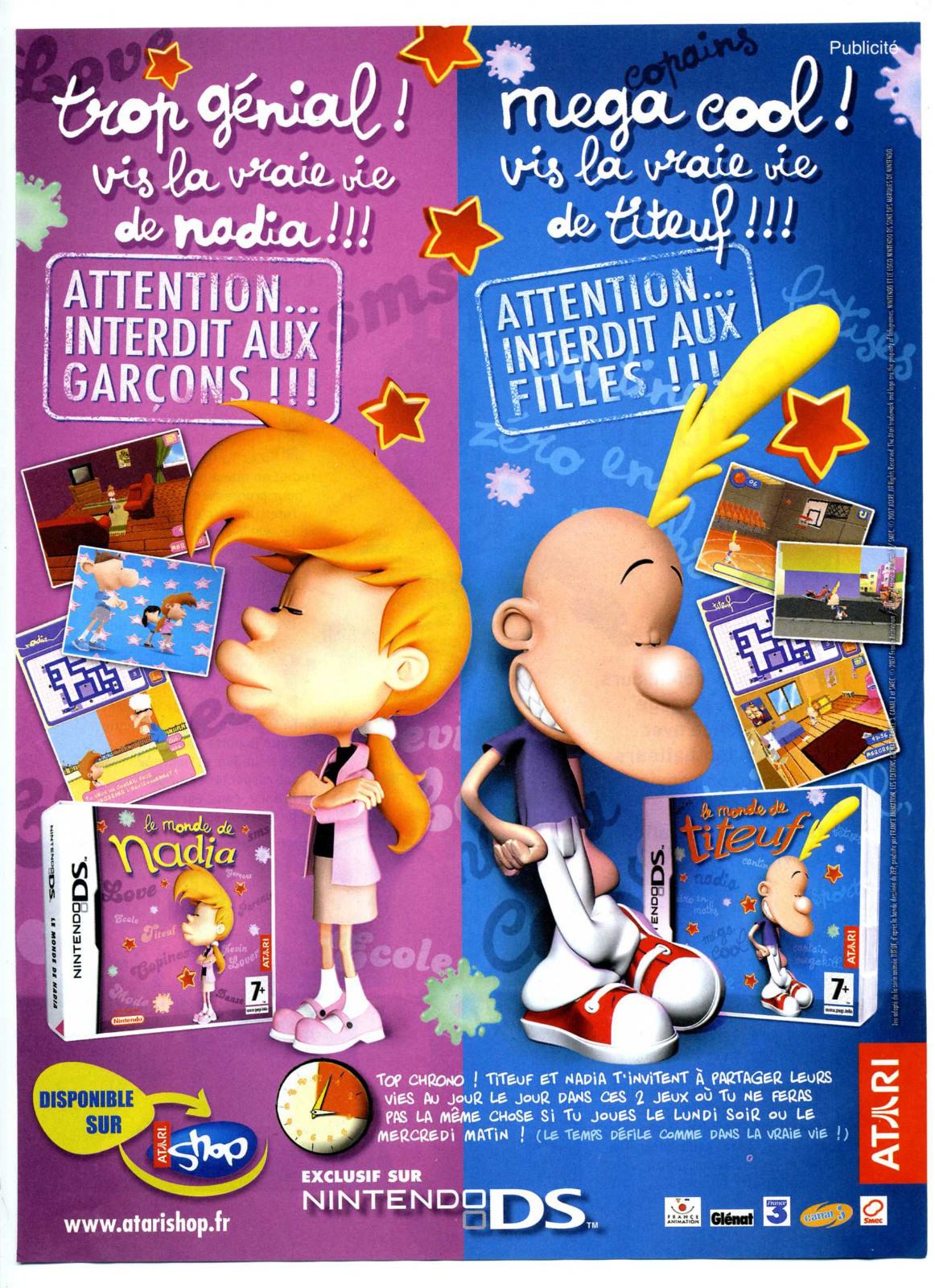 Une publicité des années 2000 pour Jeu vidéo – Titeuf – Nintendo DS ...