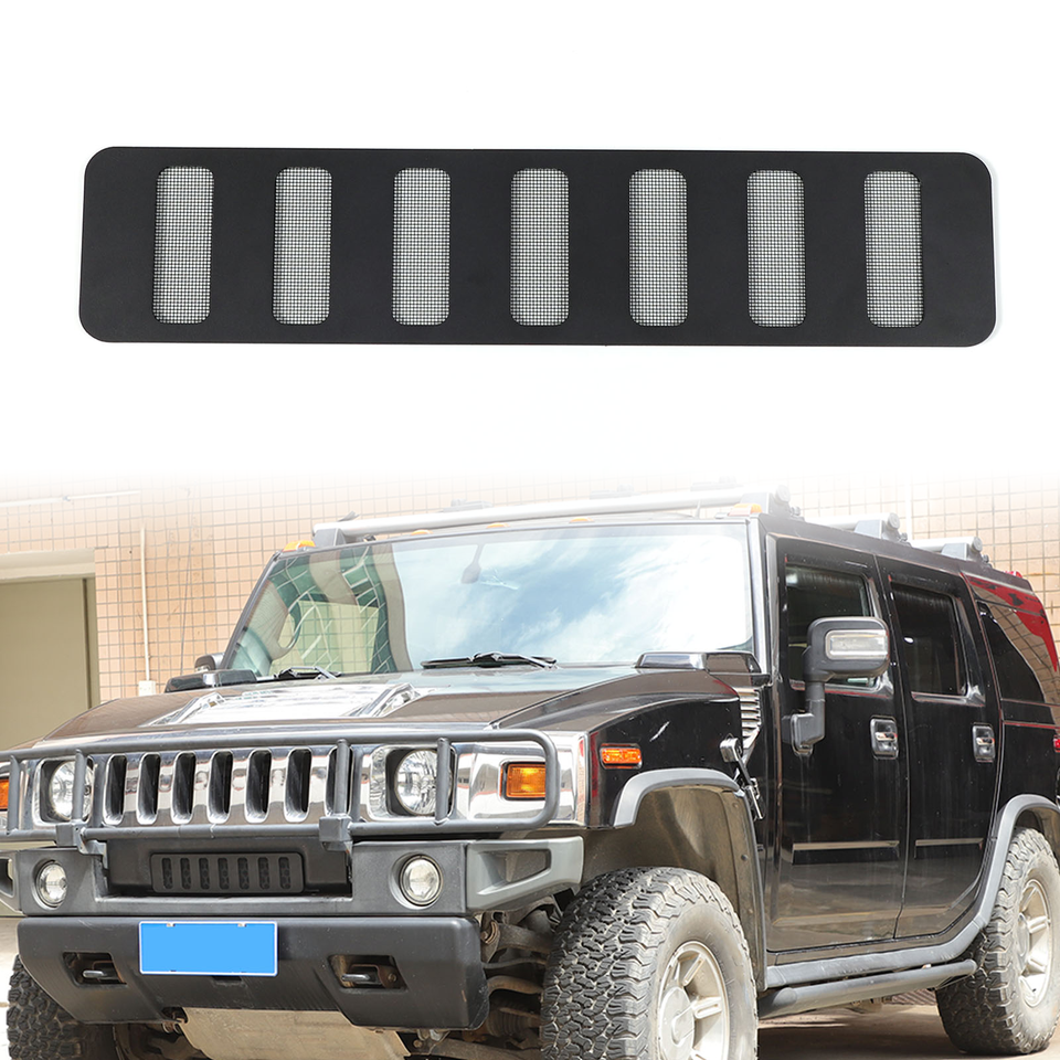Black Front Bumper Lower Center Mesh Grille Panel Trim For Hummer H2 ...