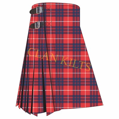 Hamilton Red 8-yard Scottish Handmade Traditional Tartan Kilt For Men ...