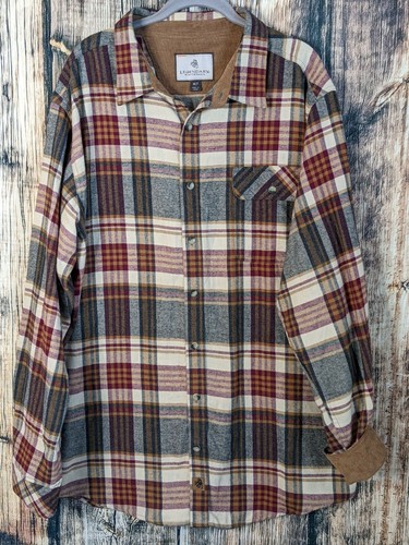 Legendary Whitetails Bucks Camp Flannel Mens XLT Red Tan Plaid Long ...