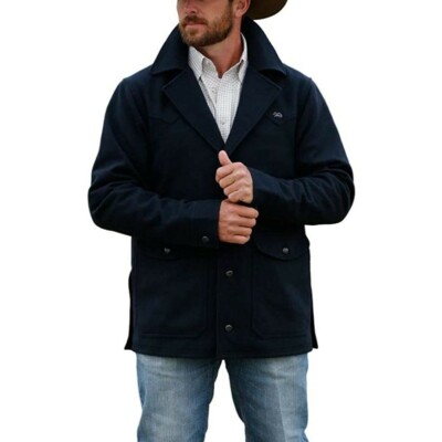 Miller Ranch By Cinch Men's Navy Wool Ranch Jacket DWJ2008003 | eBay