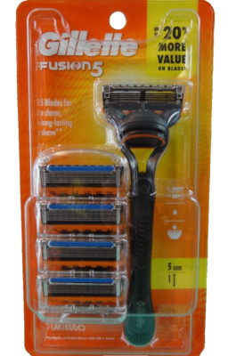 Gillette Fusion 5 Shaving Bundle 1 Razor Handle 5 Cartridges - BLACK | eBay