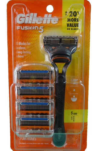 Gillette Fusion 5 Shaving Bundle 1 Razor Handle 5 Cartridges - BLACK | eBay