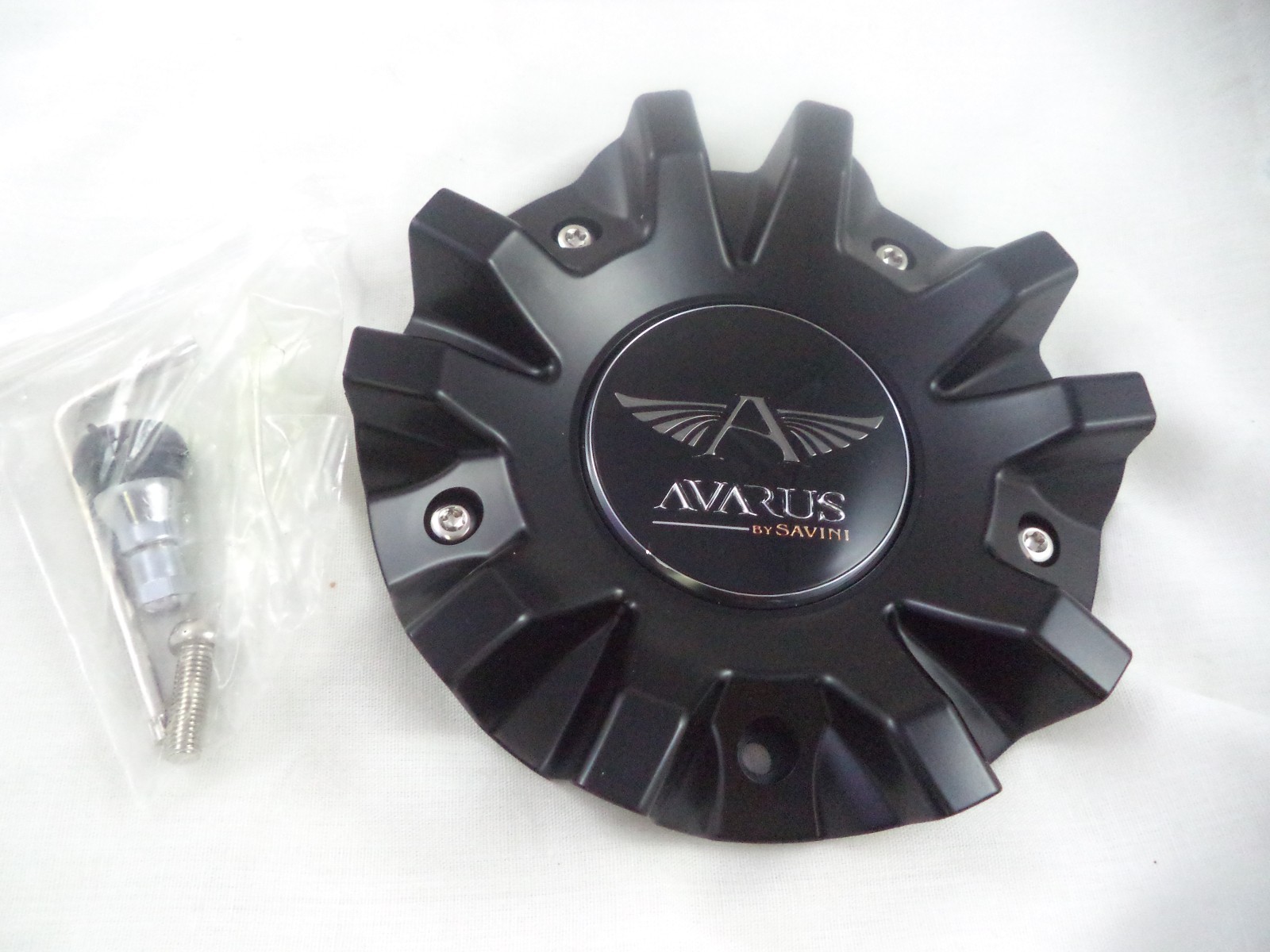 Avarus Flat Black Custom Wheel Center Caps # MS-CAP-Z216 / Z215 / AV-3 ...