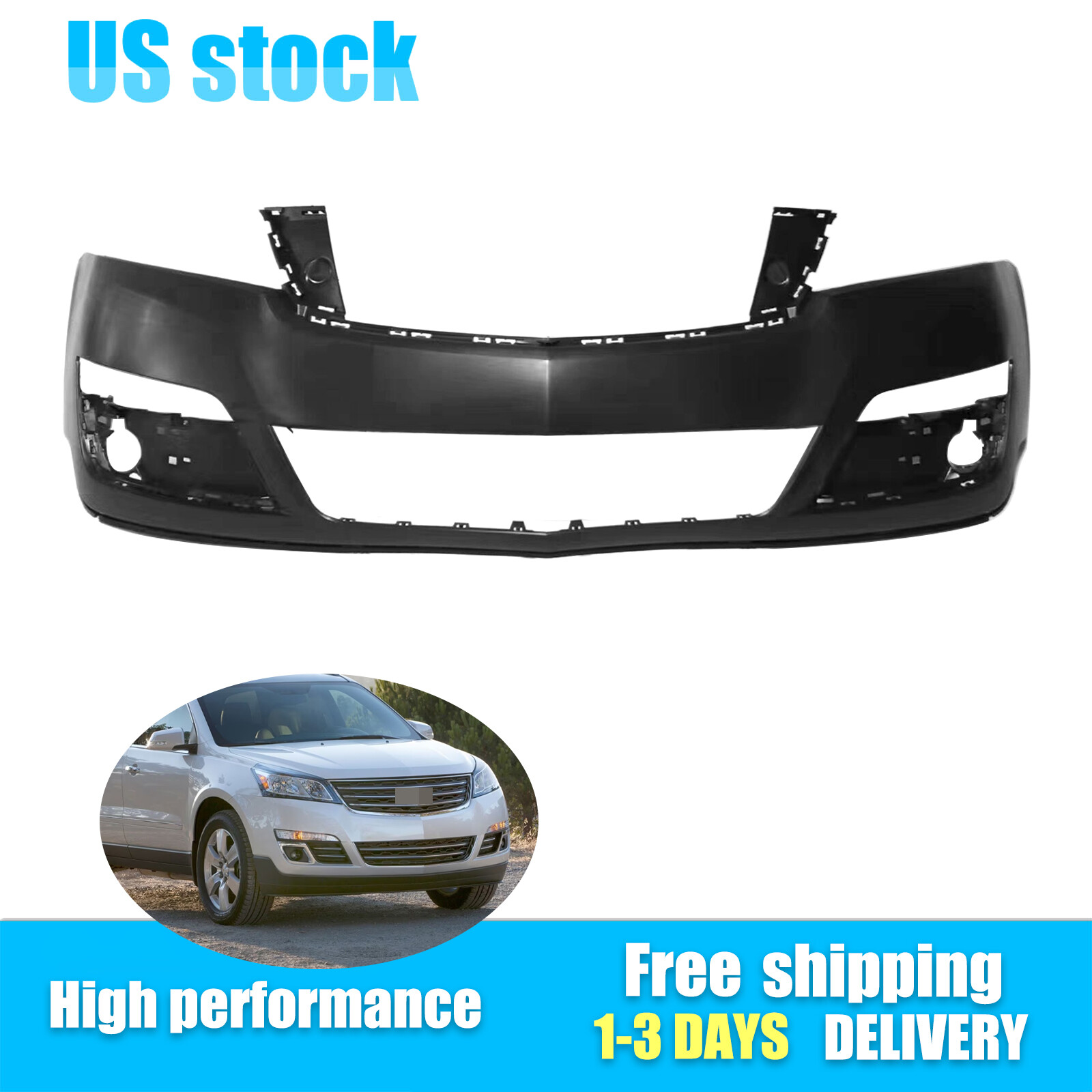 2013-2017 Chevy Traverse Front Upper Bumper Cover W/O Park Sensor Cut ...