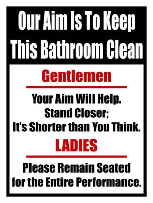 Our Aim is to Keep this bathroom Clean Metal Sign | eBay