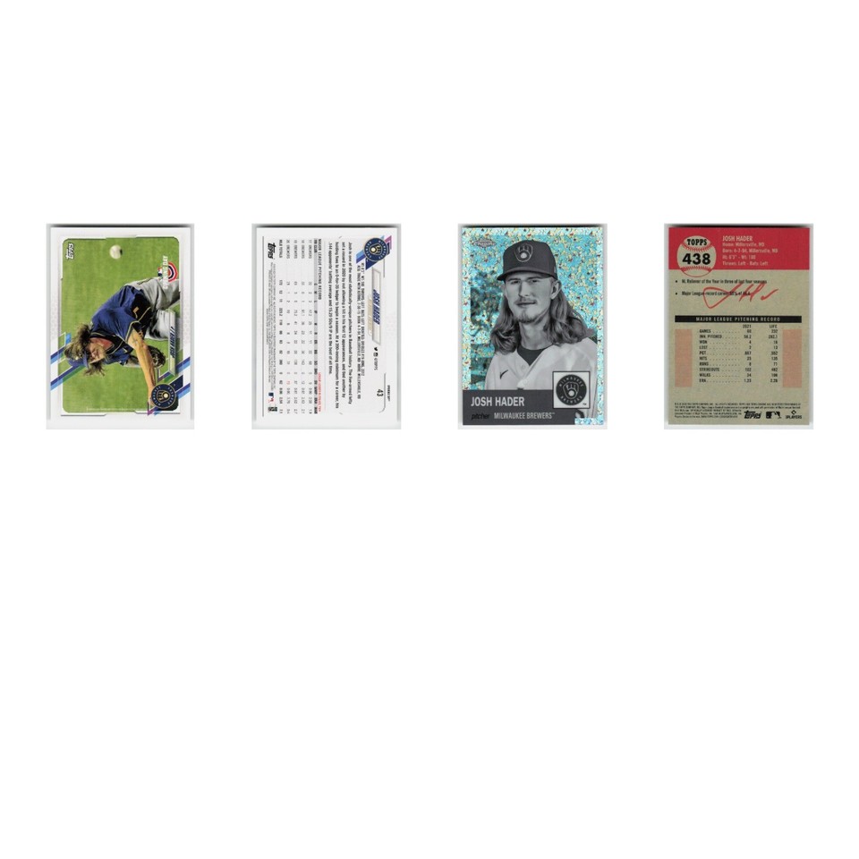Josh Hader Lot 34 Baseball Cards 2020 Stadium Club Milwaukee Brewers ...
