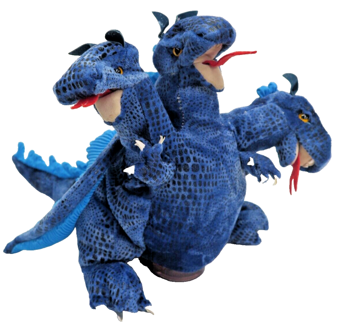 Folkmanis 16" Blue Plush Full Body 3-Headed Dragon Hand Puppet | eBay
