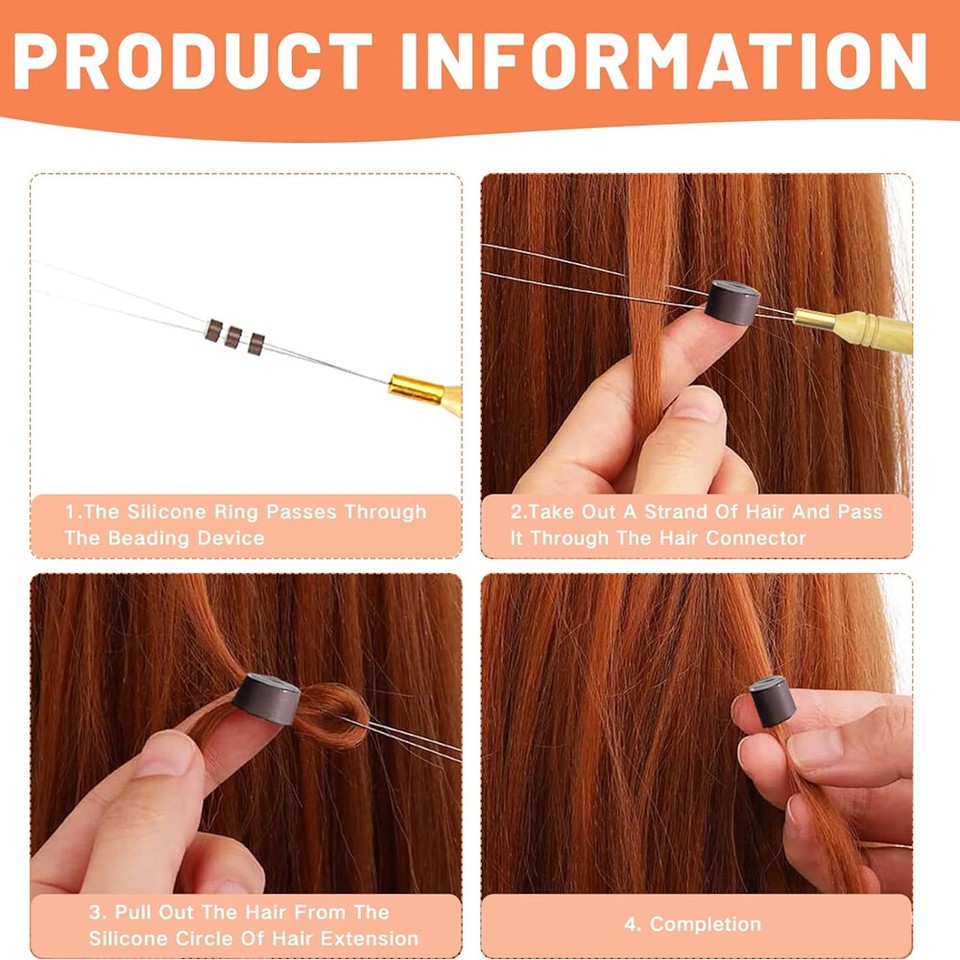 Micro Beads Hair Extensions Pulling Needle Tool Hook For I tip Ring ...