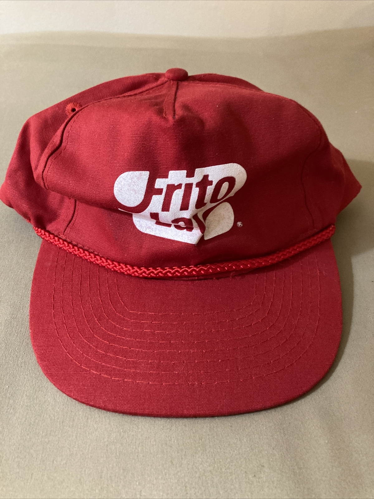 Vintage Red Frito Lay 70s Logo Rope Trucker Hat Str… - Gem