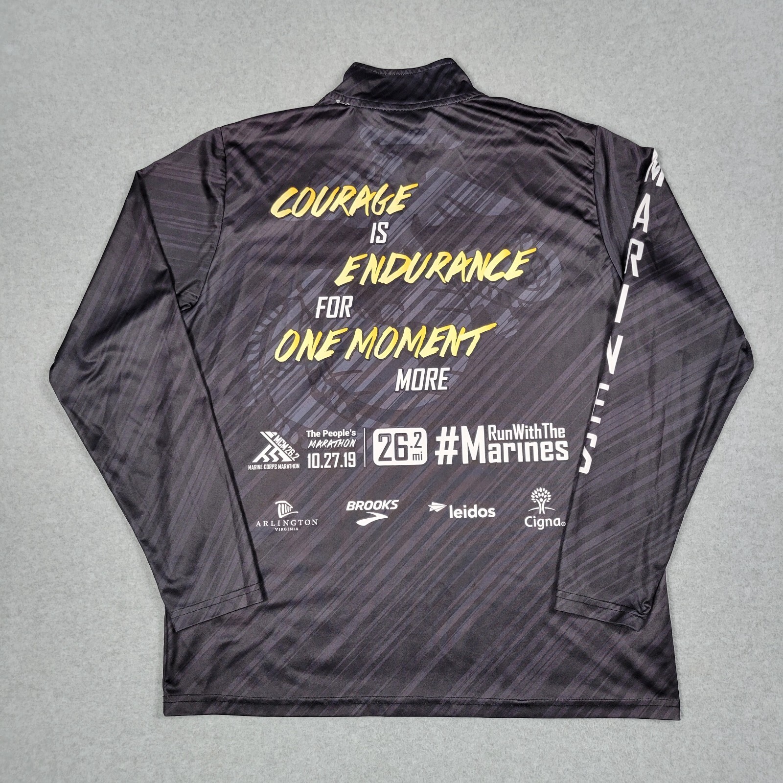USMC Marine Corps Marathon Shirt Men Large Black 2019… - Gem