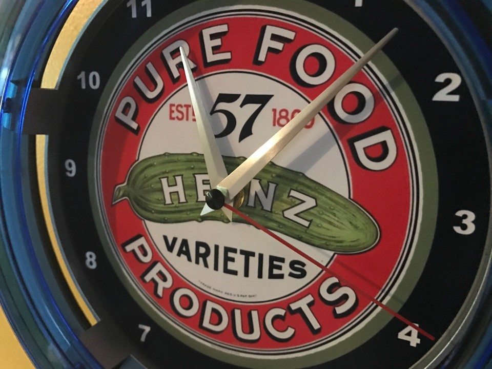 Heinz 57 Relish Pickles Kitchen Neon Wall Clock Advertising Sign | eBay