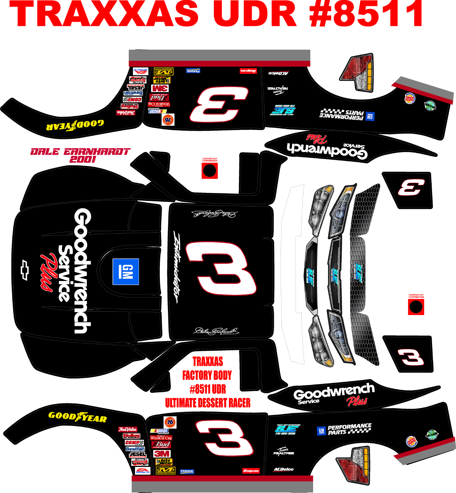 TRAXXAS UDR ULTIMATE DESERT RACER TROPHY TRUCK DEGGW Theme wrap decals ...