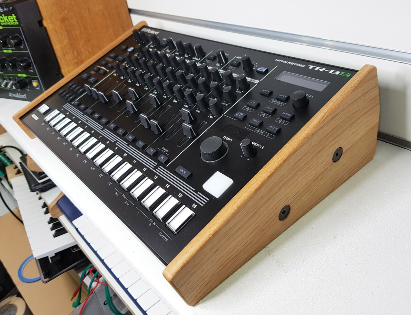 Roland TR8S Solid Oak Stand from Synths And Wood Drum Machine Sampler ...