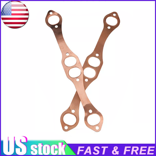 SBC Oval Port Copper Header Exhaust Gaskets For SB Chevy 327 305 350 ...