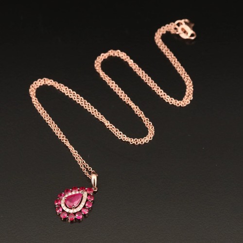 Certificate + Warranty / NEW / EFFY Ruby & Diamond Necklace / 14K | eBay