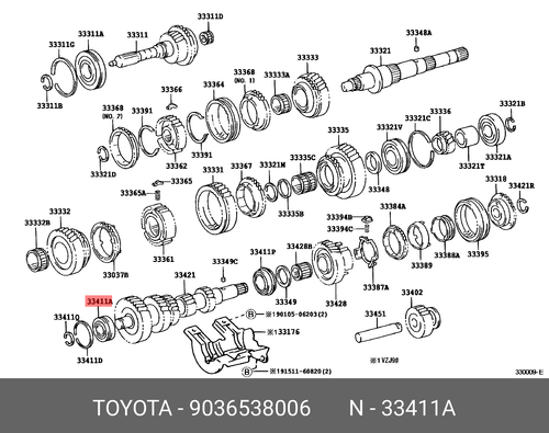 Genuine OE gearbox bearing, 9036538006 for TOYOTA 90365-38006 | eBay.de