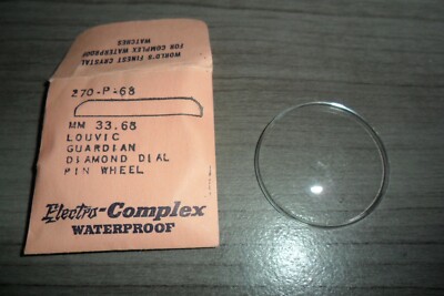 NOS Louvic Guardian Diamond Dial Pin Wheel Watch Crystal Electro ...