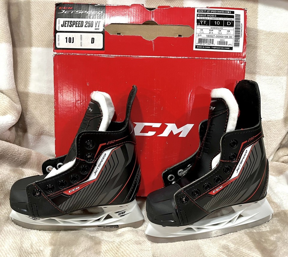 CCM Jetspeed 250 YT D Ice Hockey Skates Skate Size 10 J Youth 11.5 US ...