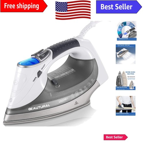 Advanced 1800-Watt Digital Steam Iron with Double Ceramic Soleplate ...