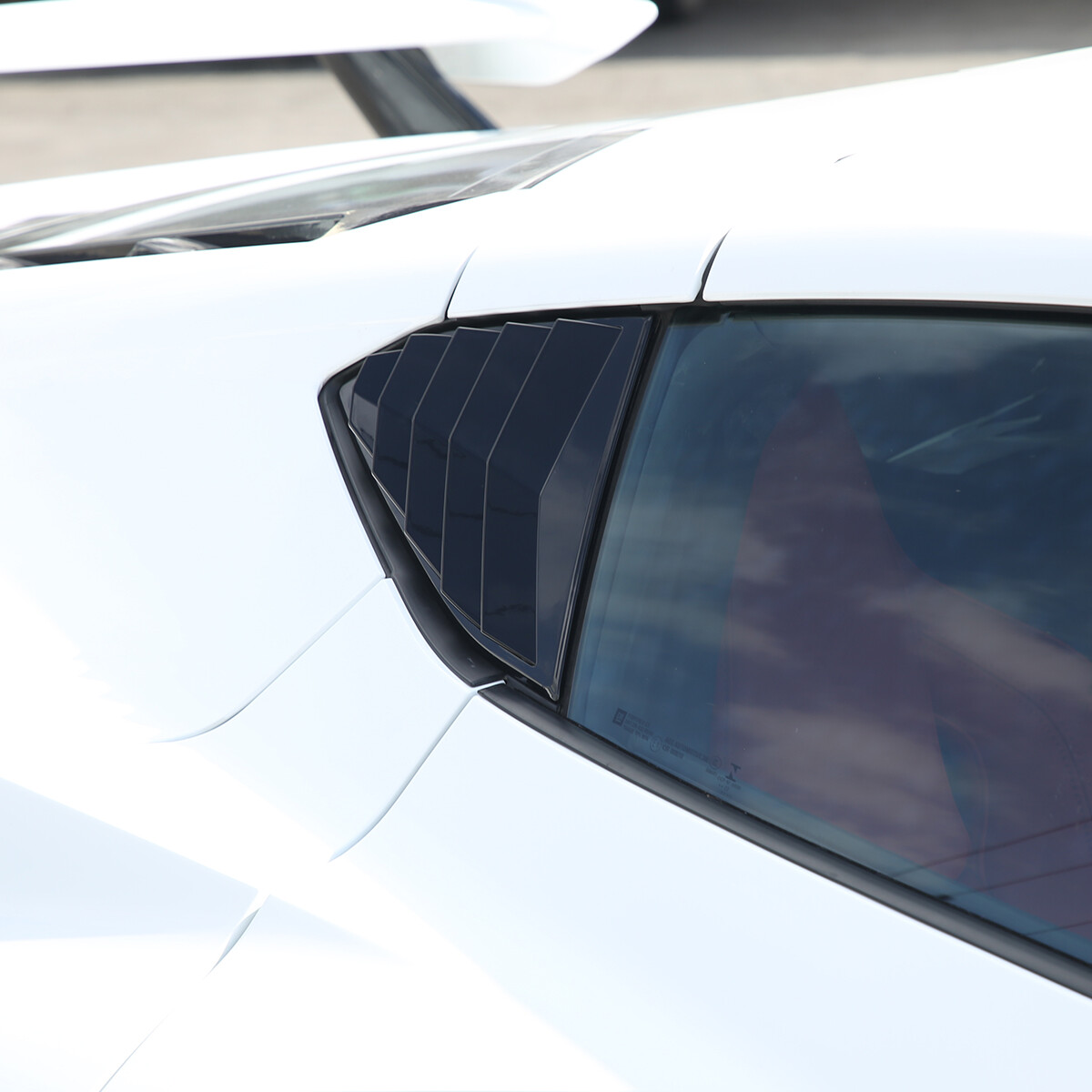 2x Gloss Black Rear Quarter Window louver Trim Cover Fit for Corvette ...