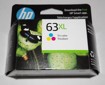 Genuine HP 63XL High Yield Tri Color Ink Cartridge (F6U63AN) Dated 2025 ...